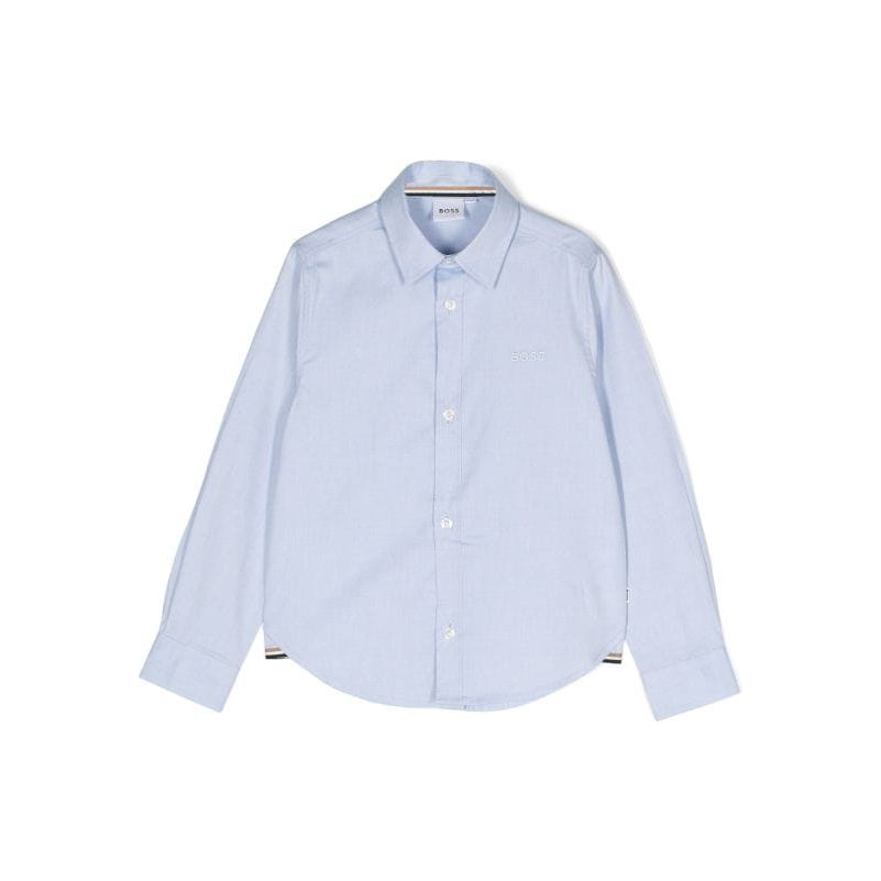 LOGO EMBROIDERED BUTTON UP SHIRT – Designer Galerie Junior