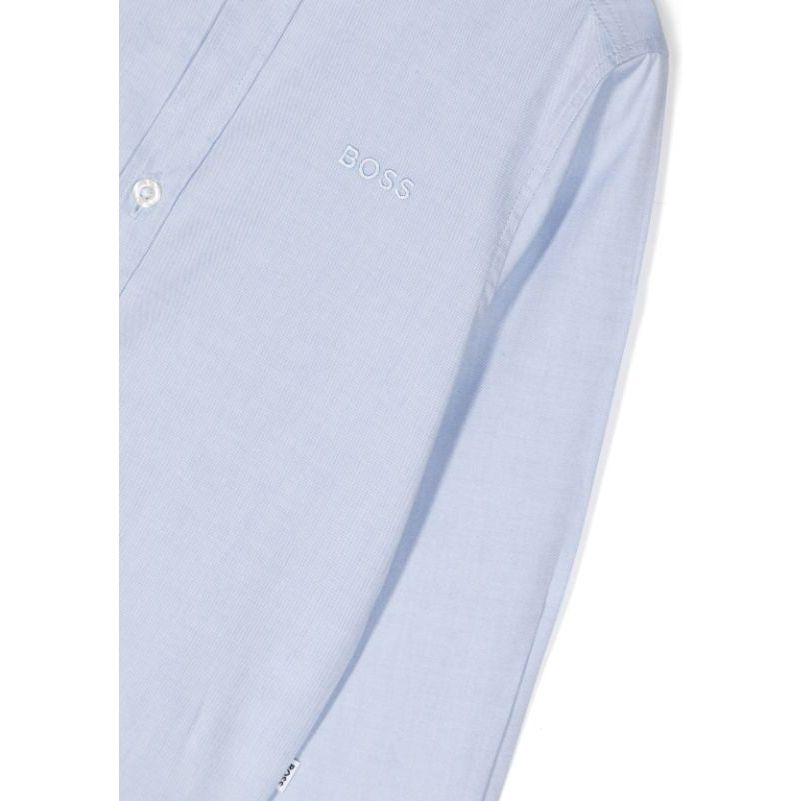 LOGO EMBROIDERED BUTTON UP SHIRT – Designer Galerie Junior